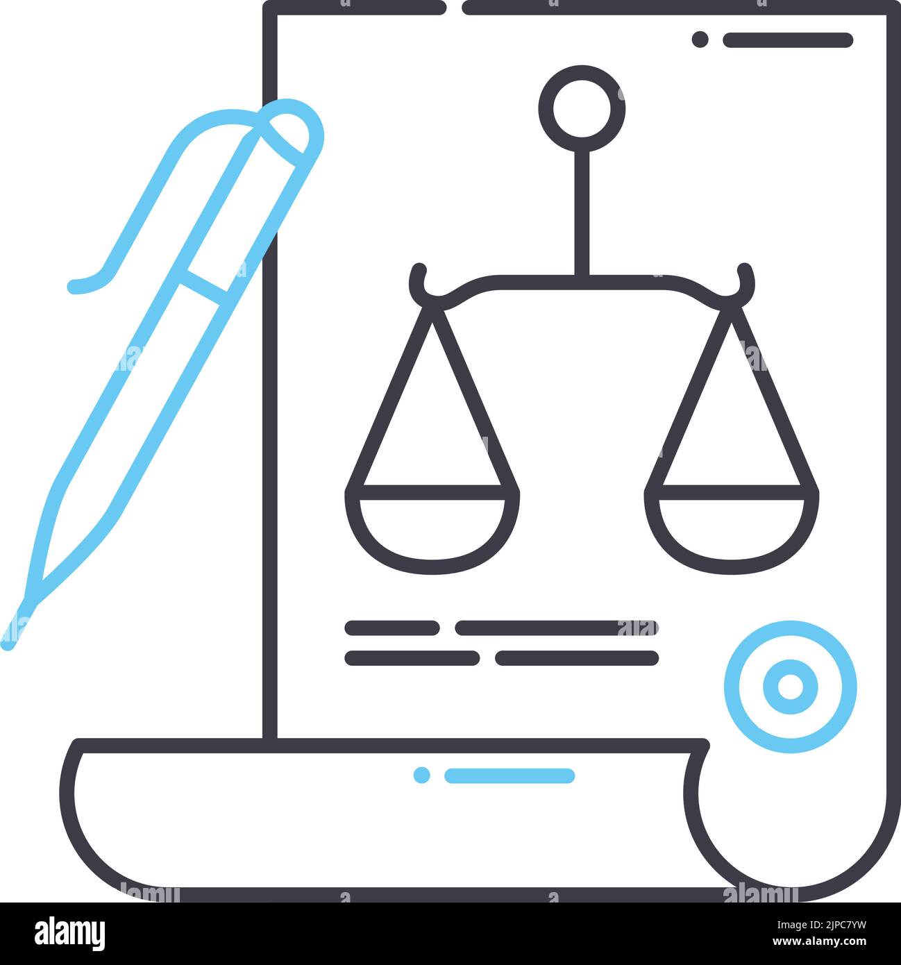 legal paper line icon, outline symbol, vector illustration, concept ...