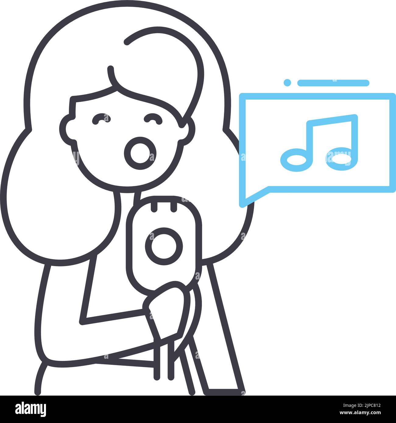 multitrack recording line icon, outline symbol, vector illustration ...