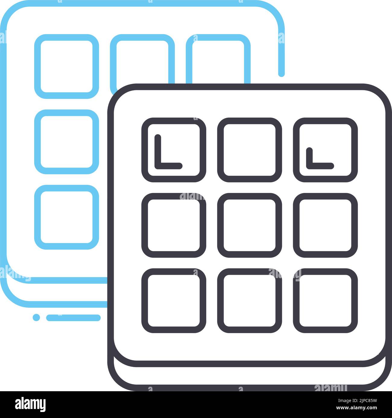 waffle line icon, outline symbol, vector illustration, concept sign ...