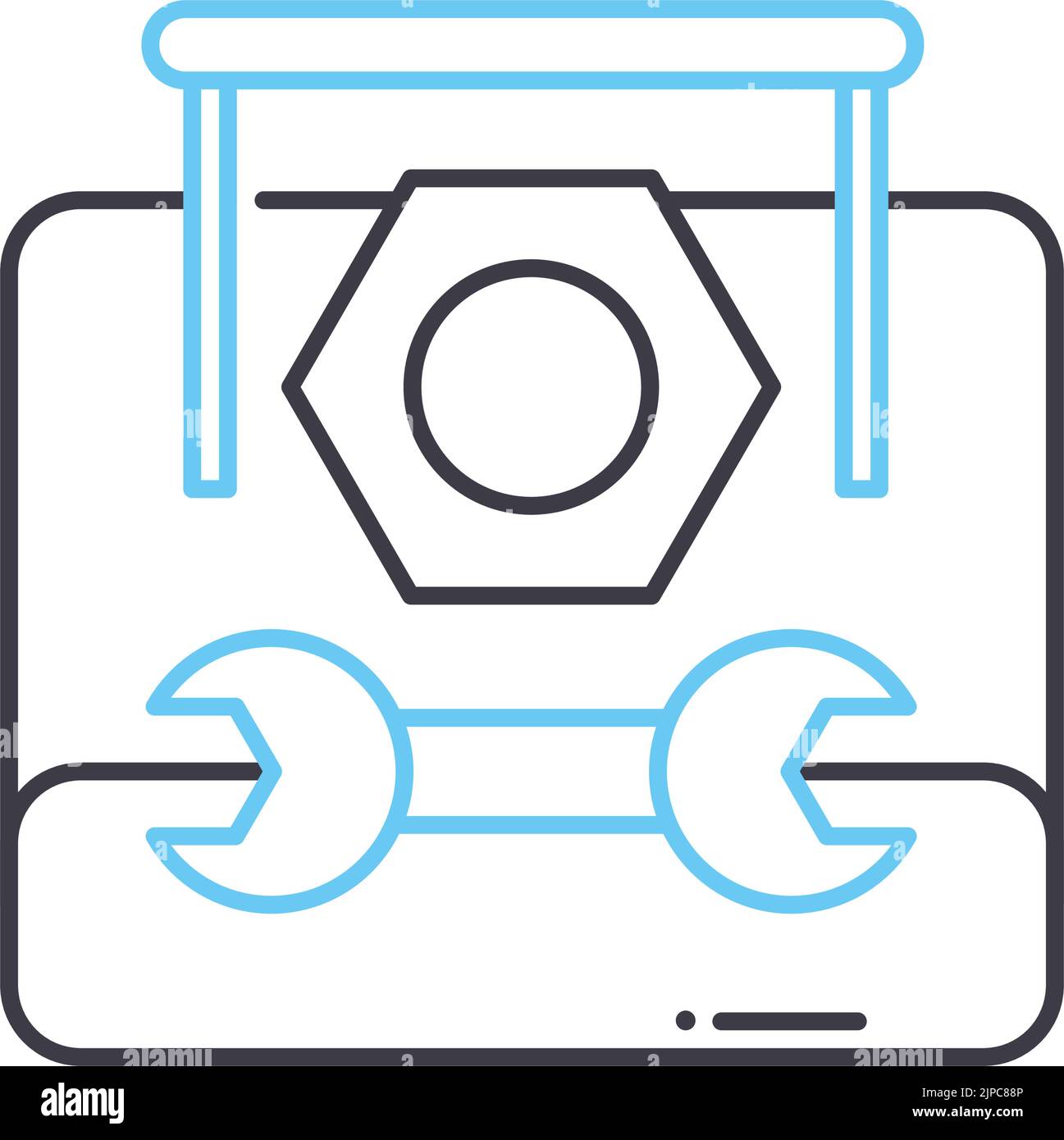 technical tools line icon, outline symbol, vector illustration, concept ...