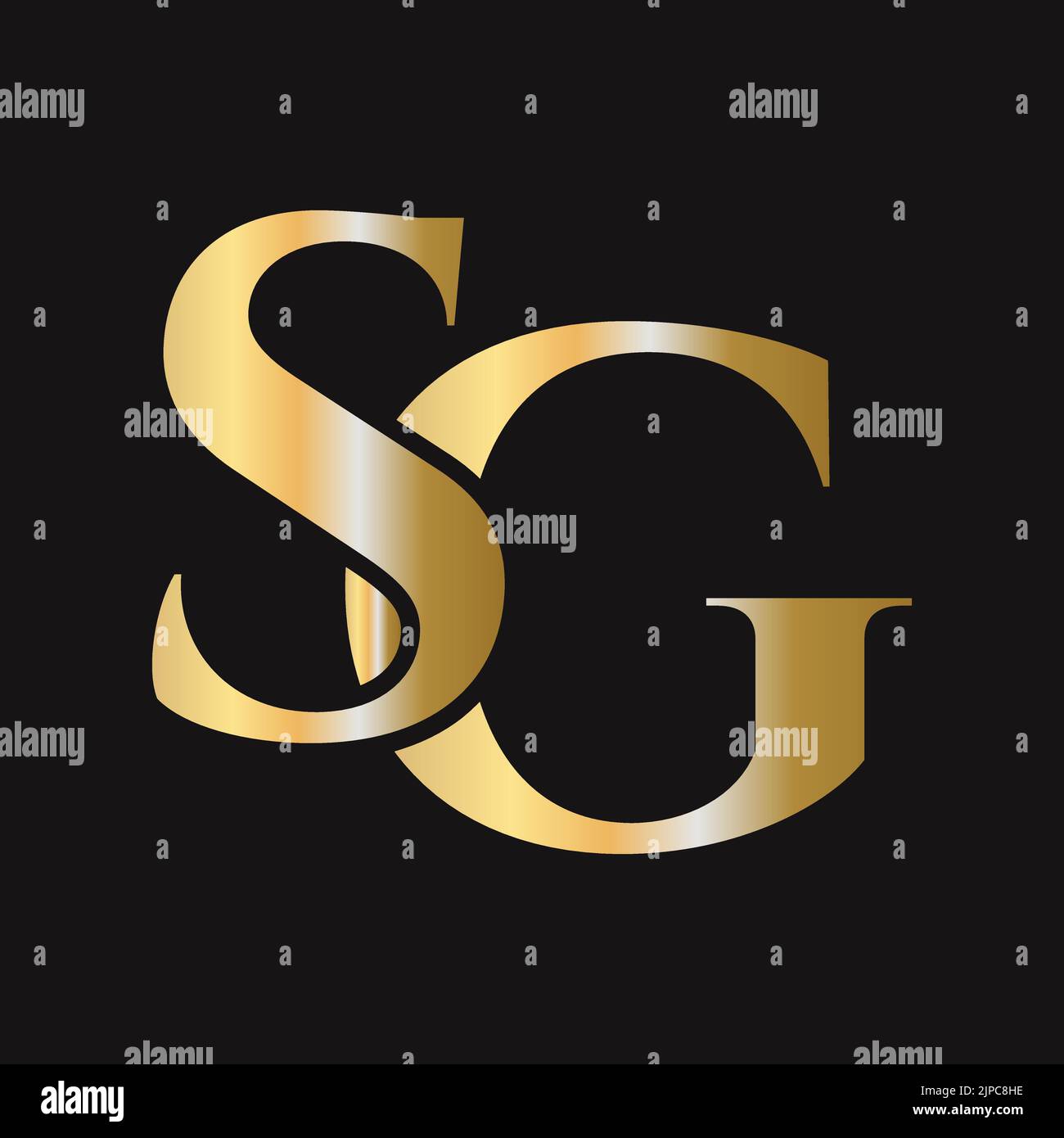 Initial letter SG, GS logo design vector template. Monogram SG logotype luxury symbol Stock ...