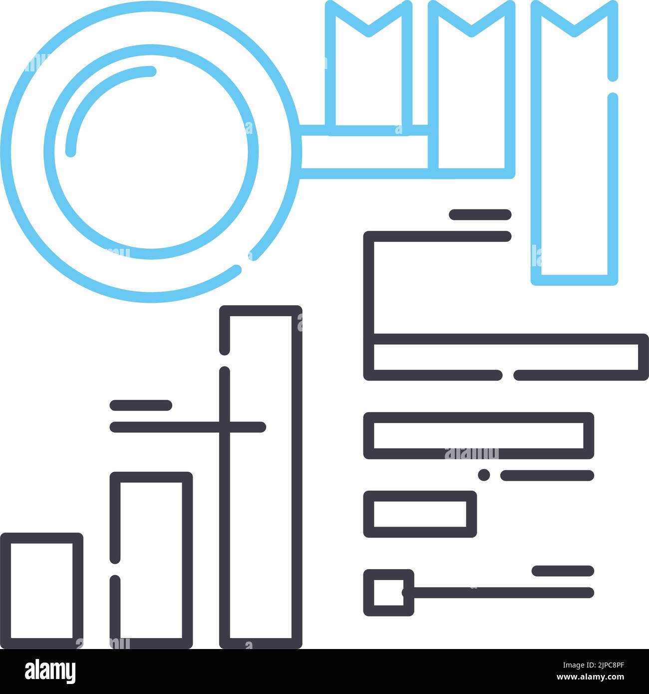 research line icon, outline symbol, vector illustration, concept sign ...