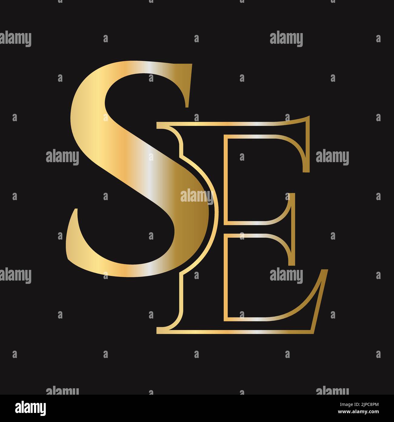 Initial letter SE, ES logo design vector template. Monogram SE logotype luxury symbol Stock ...