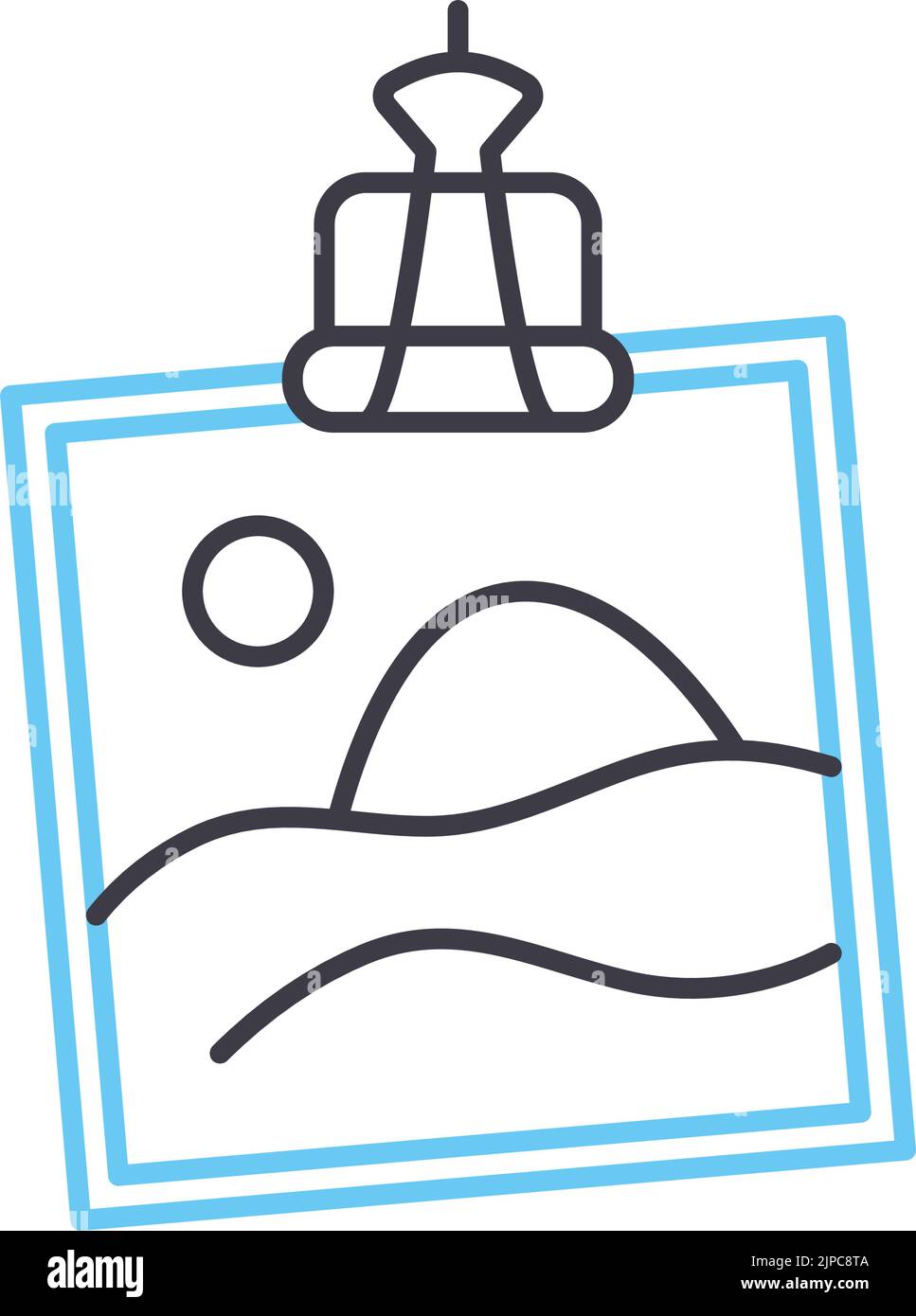 photo line icon, outline symbol, vector illustration, concept sign ...