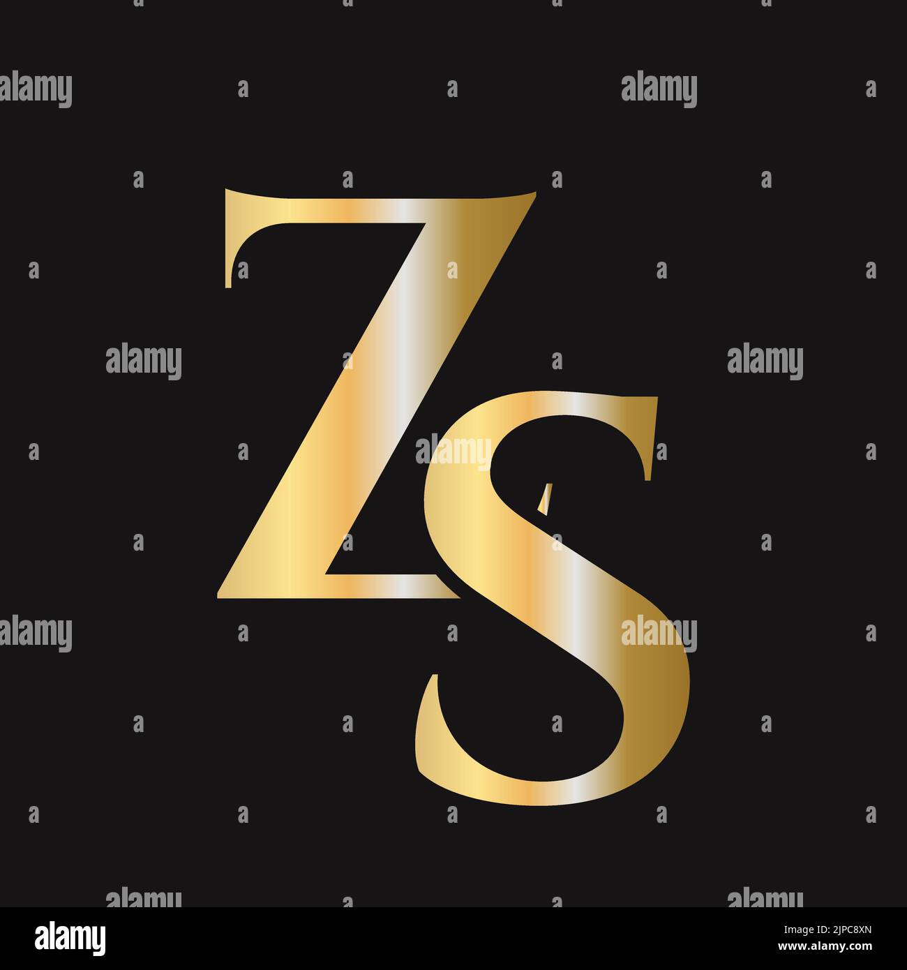 Initial letter SZ, ZS logo design vector template. Monogram SZ logotype luxury symbol Stock ...