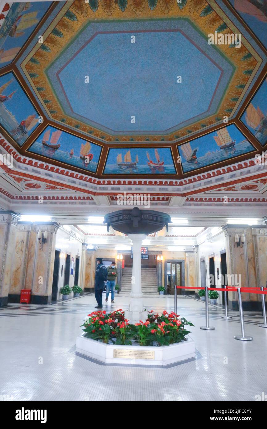 A photo taken on March 18, 2021 shows the Shanghai Customs Building, a ...