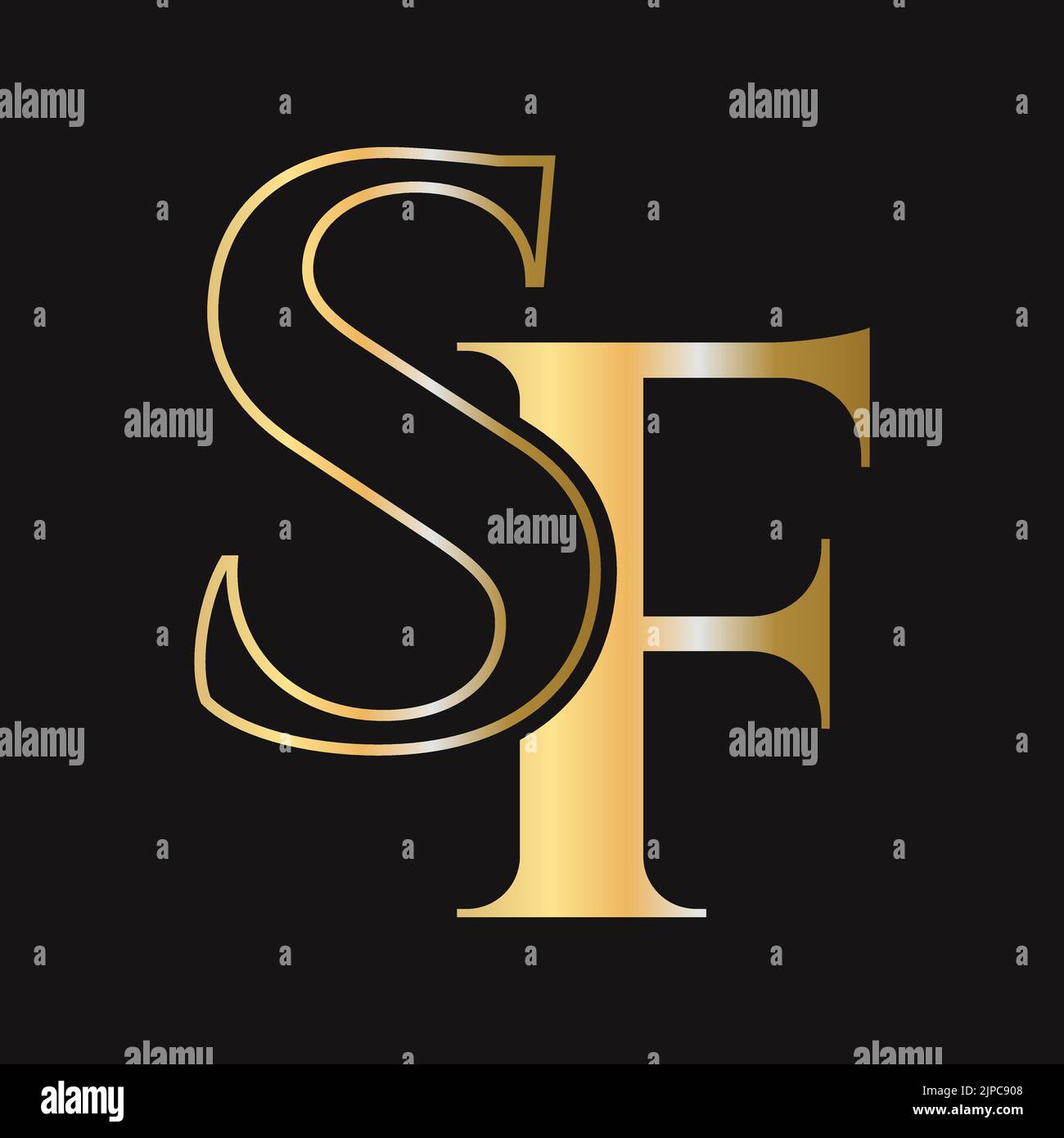 Initial letter SF, FS logo design vector template. Monogram SF logotype luxury symbol Stock ...