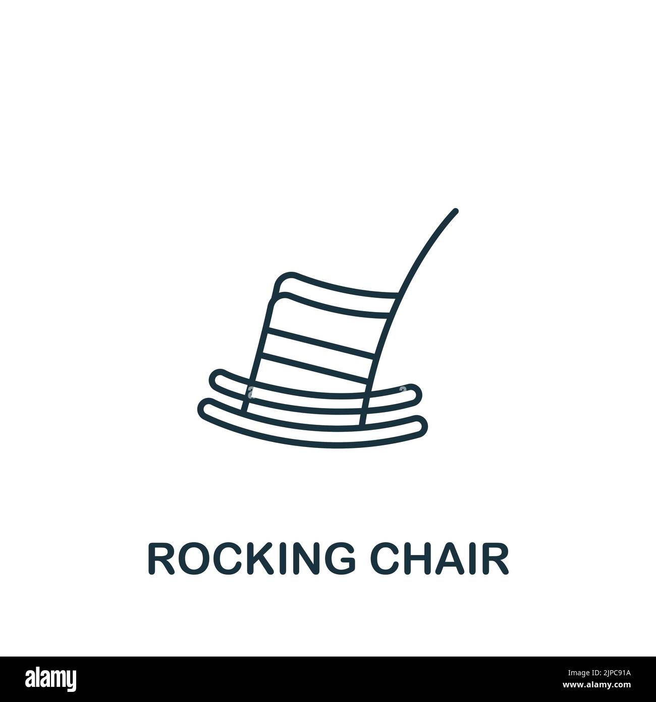 Rocking Chair icon. Line simple Interior Furniture icon for templates ...