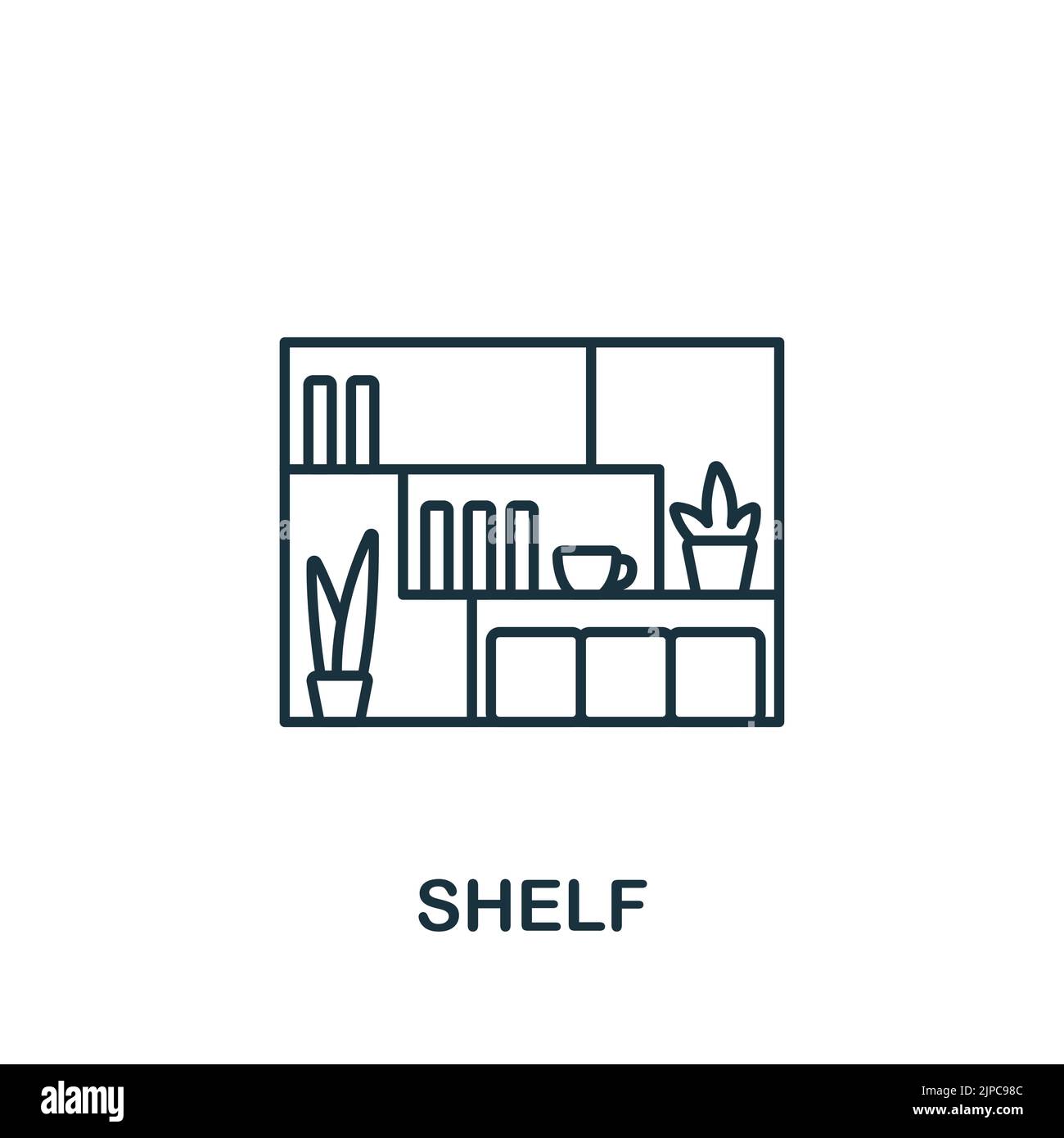 Shelf icon. Line simple Interior Furniture icon for templates, web ...