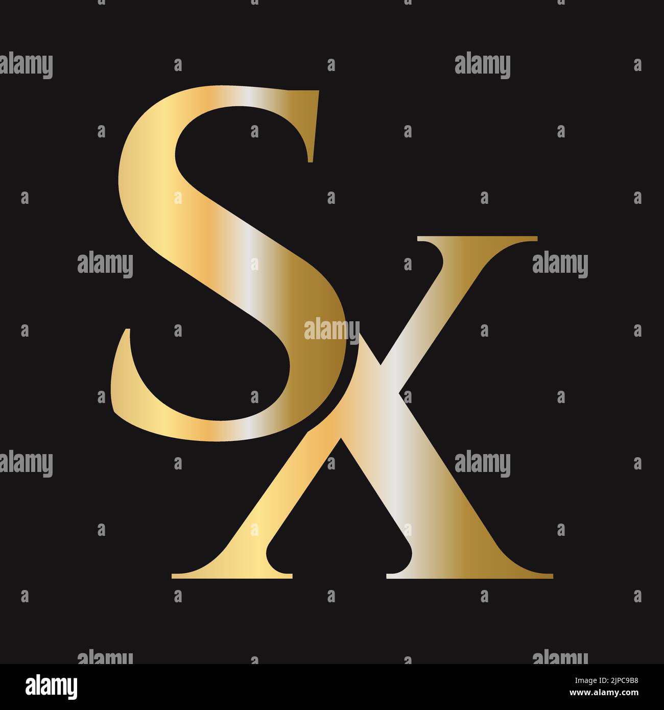 Initial letter SX, XS logo design vector template. Monogram SX logotype luxury symbol Stock ...