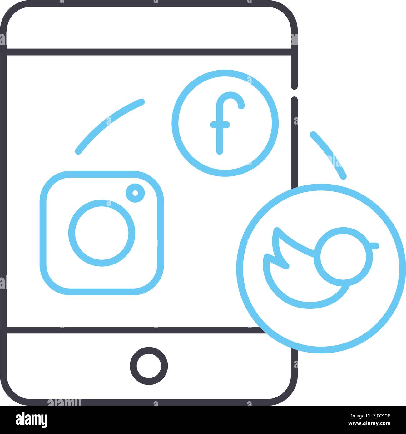 Social media management line Stock Vector Images - Alamy