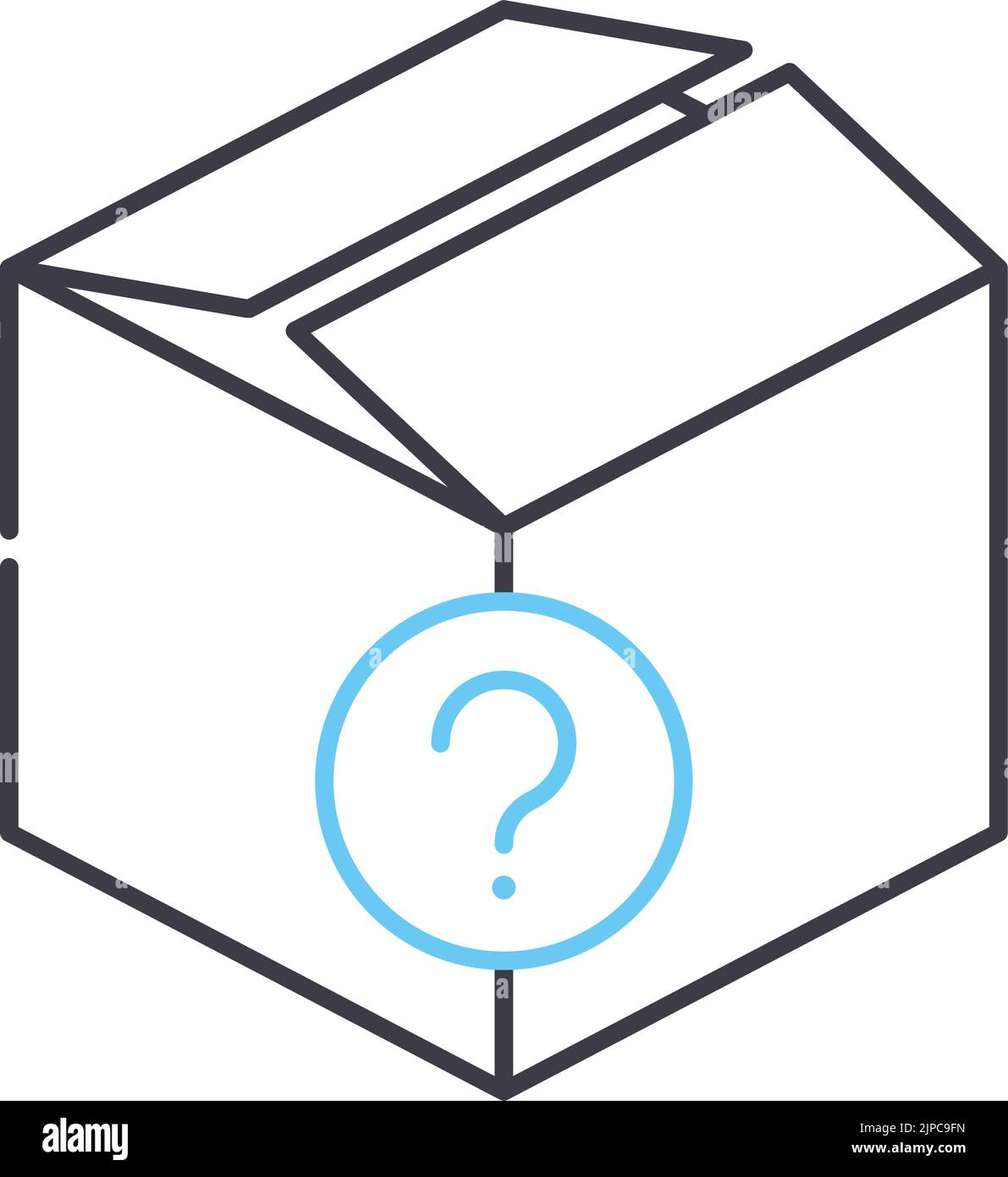 think outside the box line icon, outline symbol, vector illustration ...