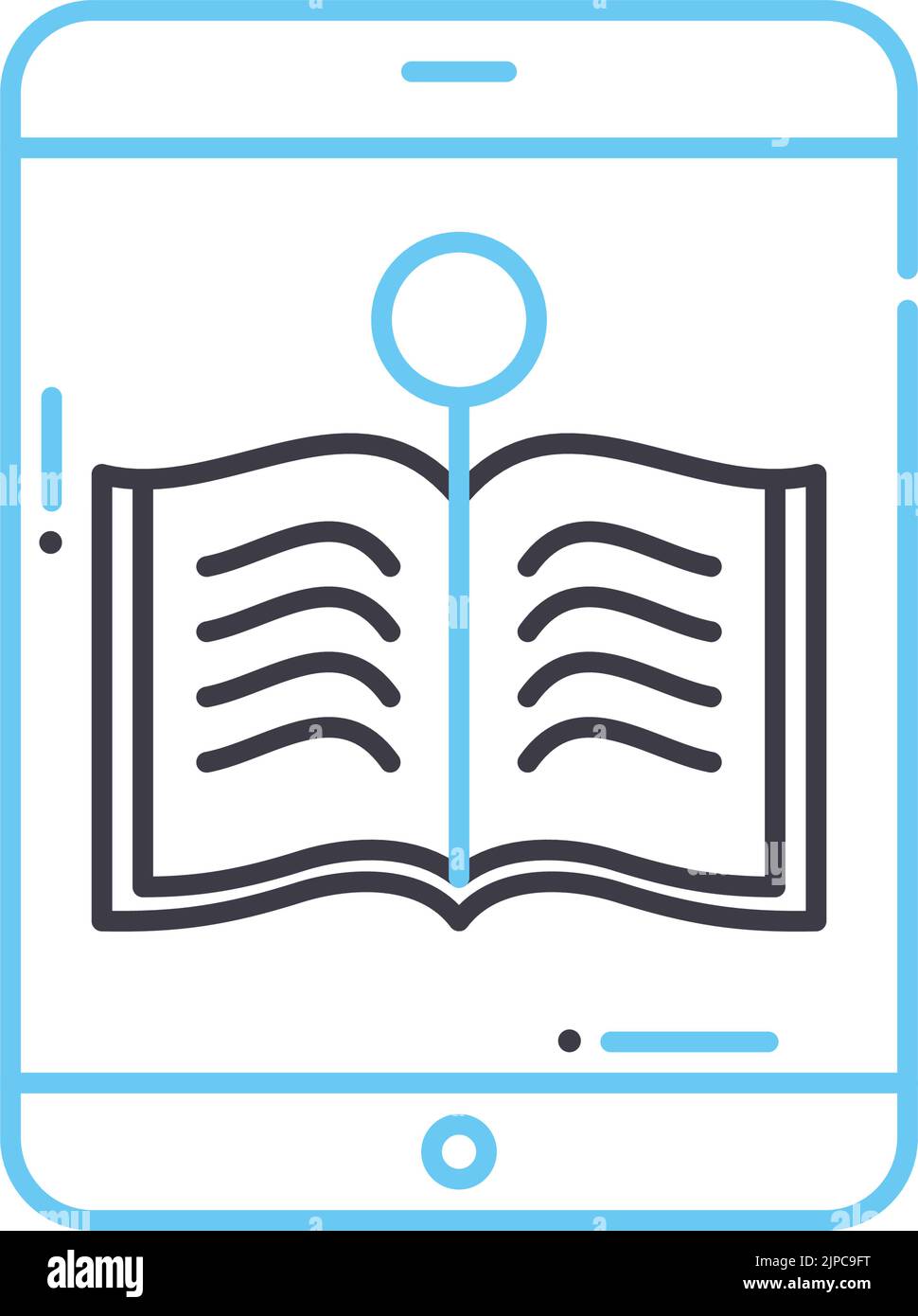 reading online line icon, outline symbol, vector illustration, concept ...