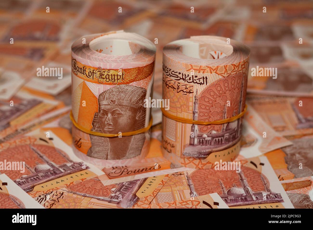 Egypt money rolls of new first Egyptian 10 LE EGP ten pounds plastic ...