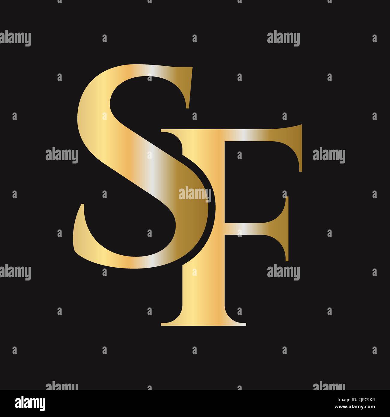 Initial letter SF, FS logo design vector template. Monogram SF logotype luxury symbol Stock ...