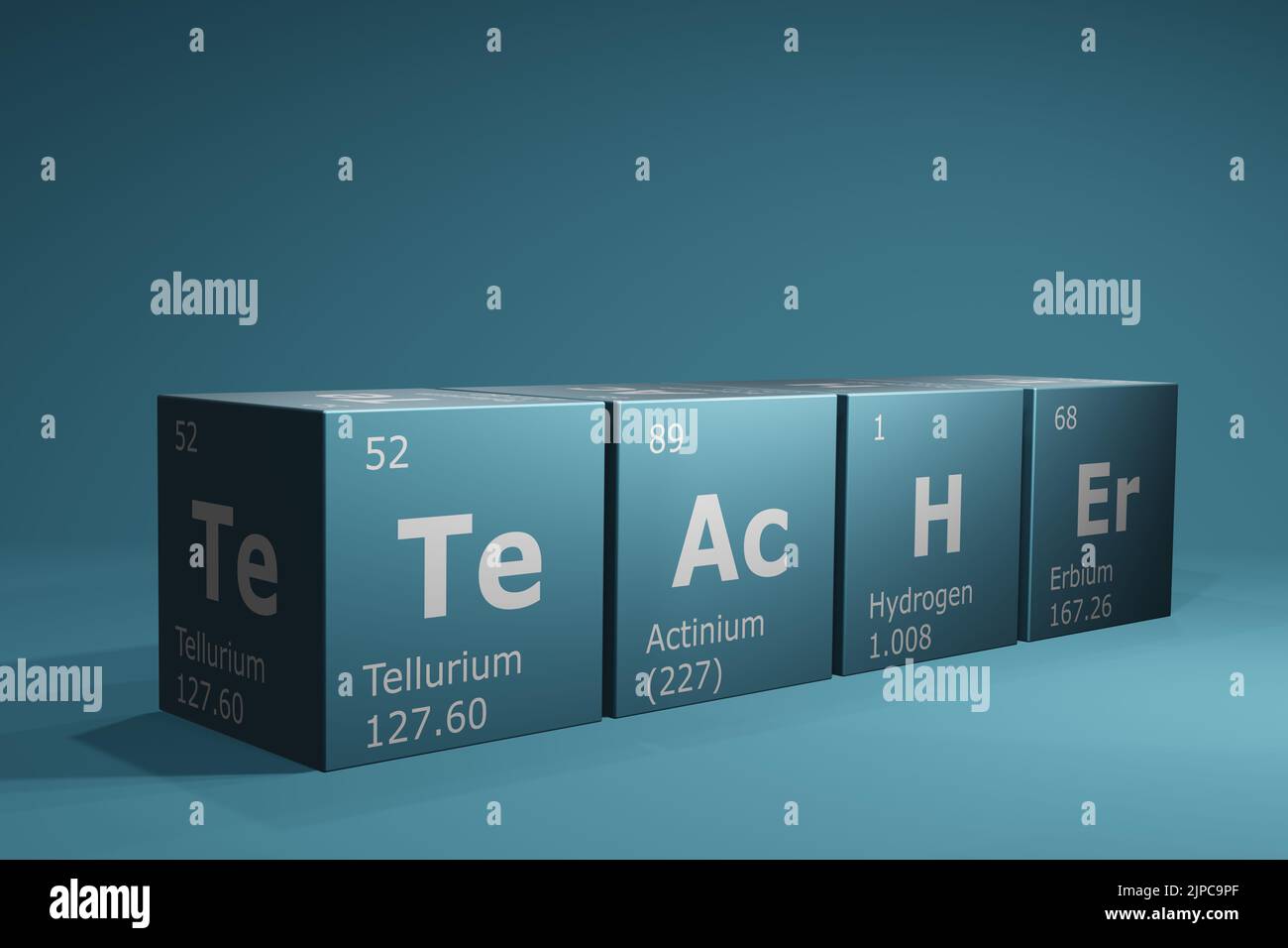 3D rendering cubes of the elements of the periodic table, tellurium ...