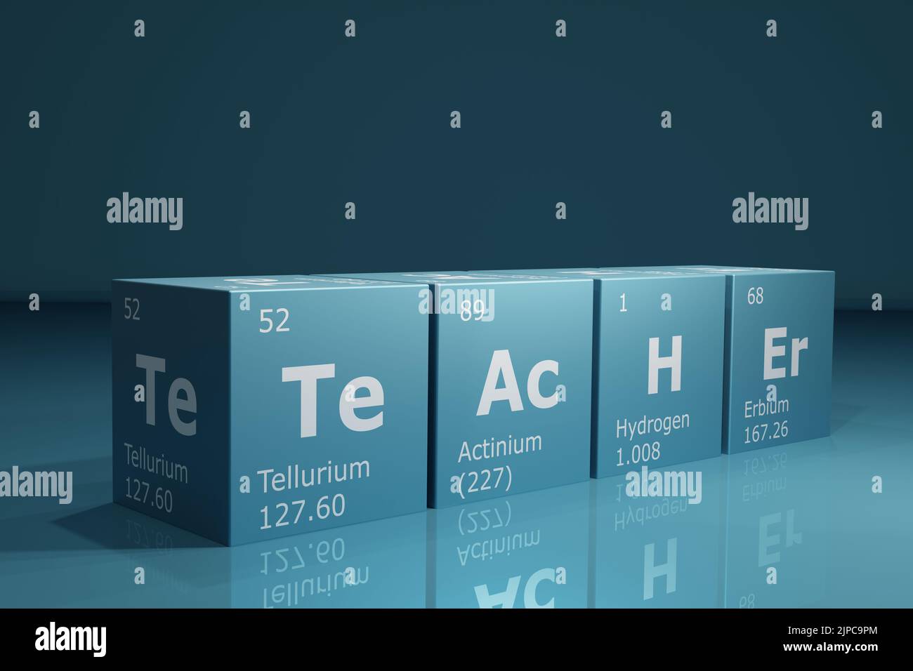 3D rendering cubes of the elements of the periodic table, tellurium ...