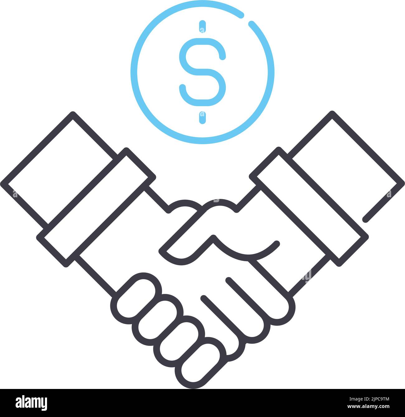 partnership line icon, outline symbol, vector illustration, concept ...