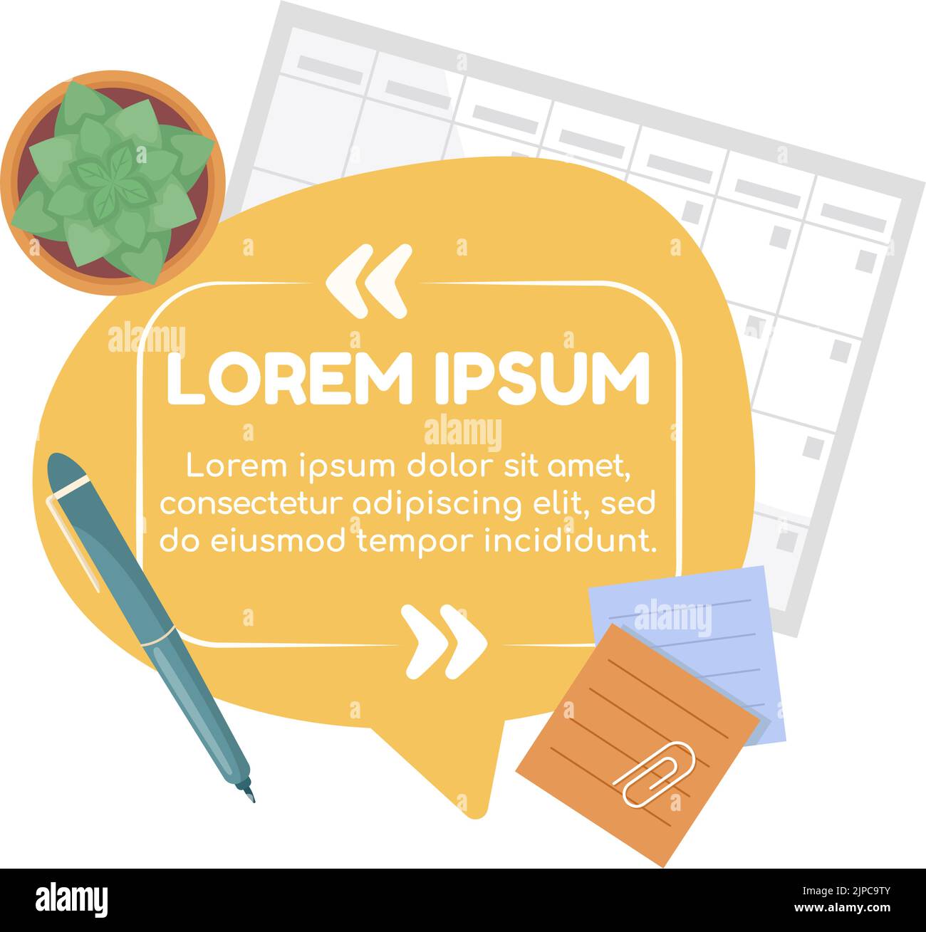 Everyday task management quote textbox with flat object Stock Vector ...