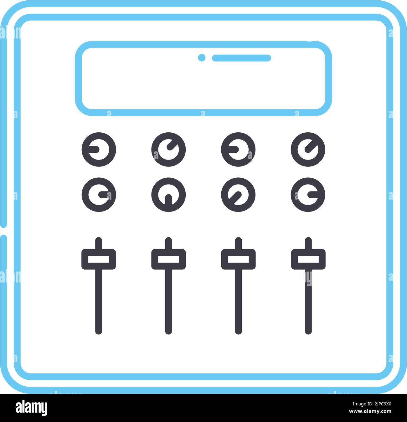 sound board line icon, outline symbol, vector illustration, concept ...