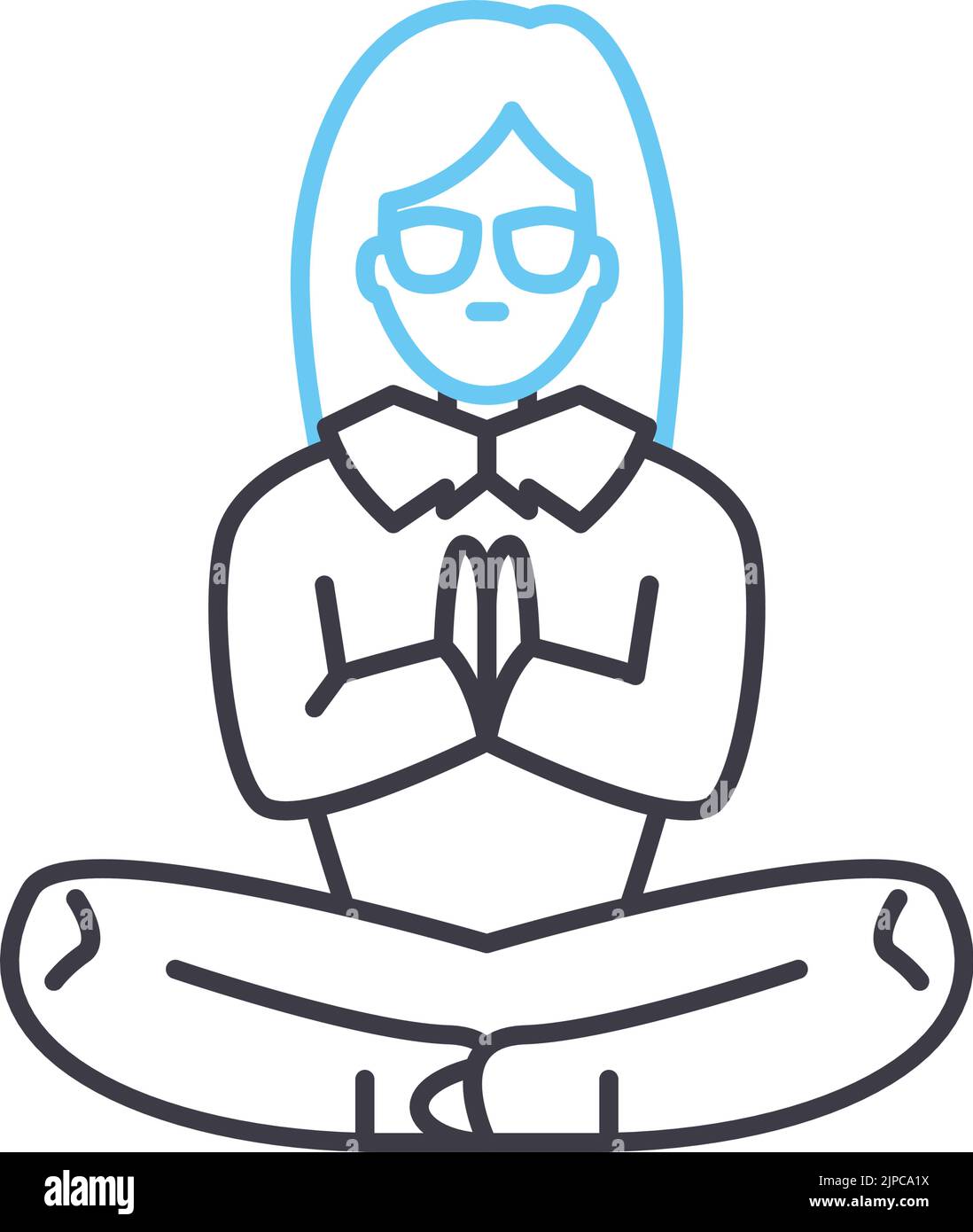 meditation practice line icon, outline symbol, vector illustration ...