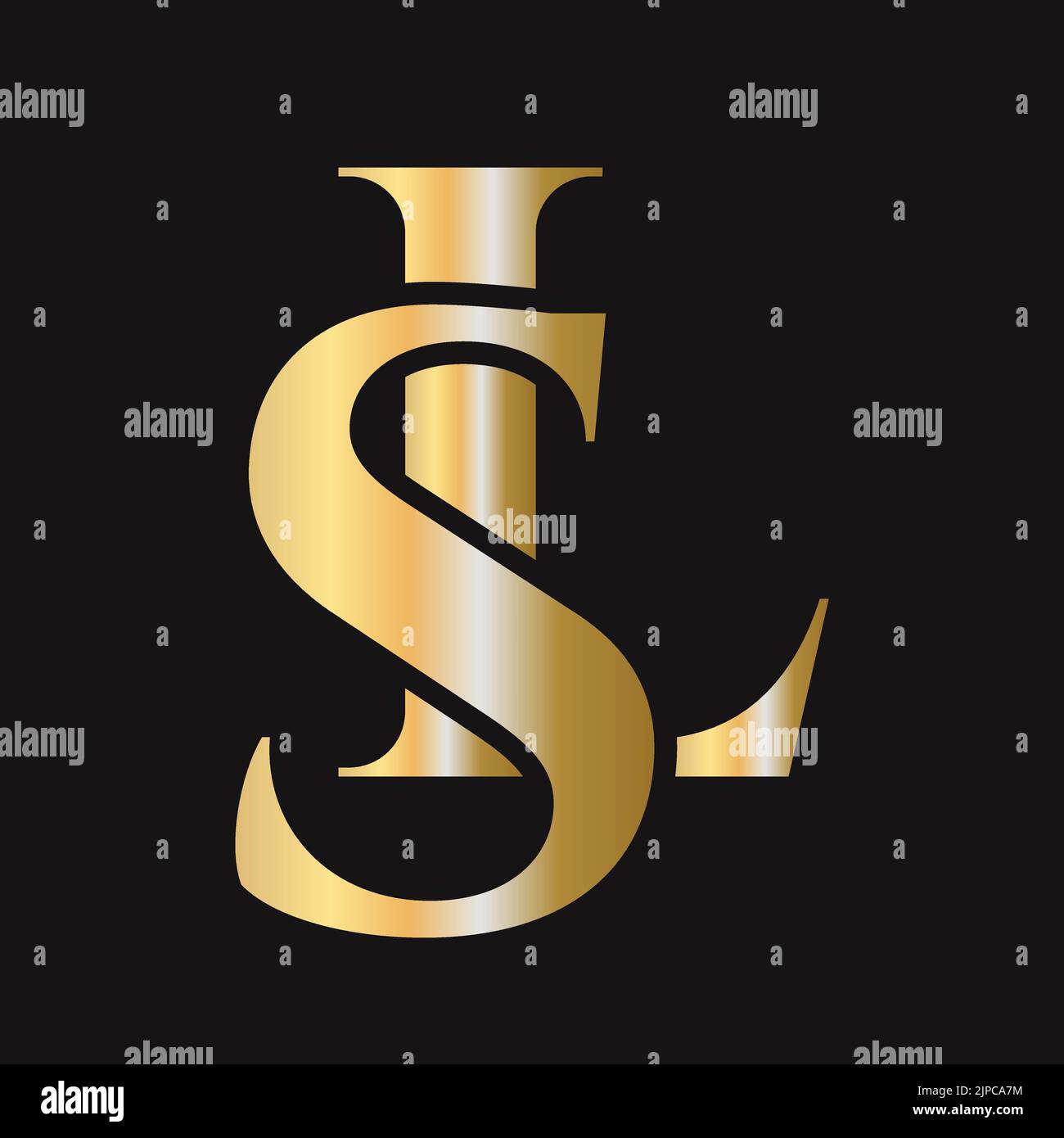 Initial letter SL, LS logo design vector template. Monogram SL logotype luxury symbol Stock ...