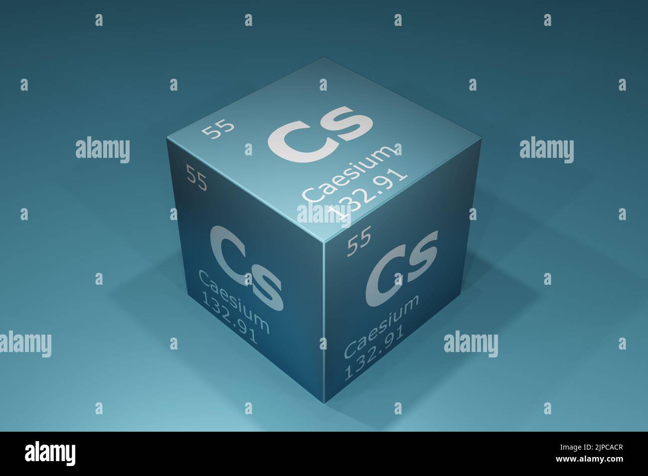 Caesium, 3D rendering of symbols of the elements of the periodic table ...