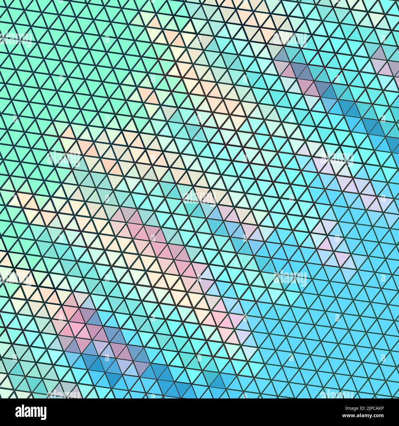Abstract retro Artistic Low Polygon triangle strip with Geometric grid Mesh pattern in a ...