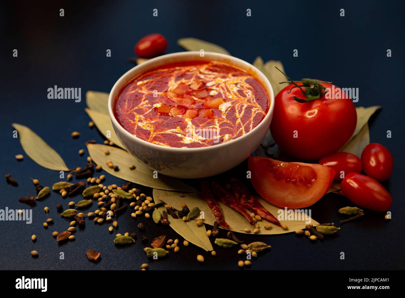 Traditional indian food with a lot of spises Stock Photo - Alamy