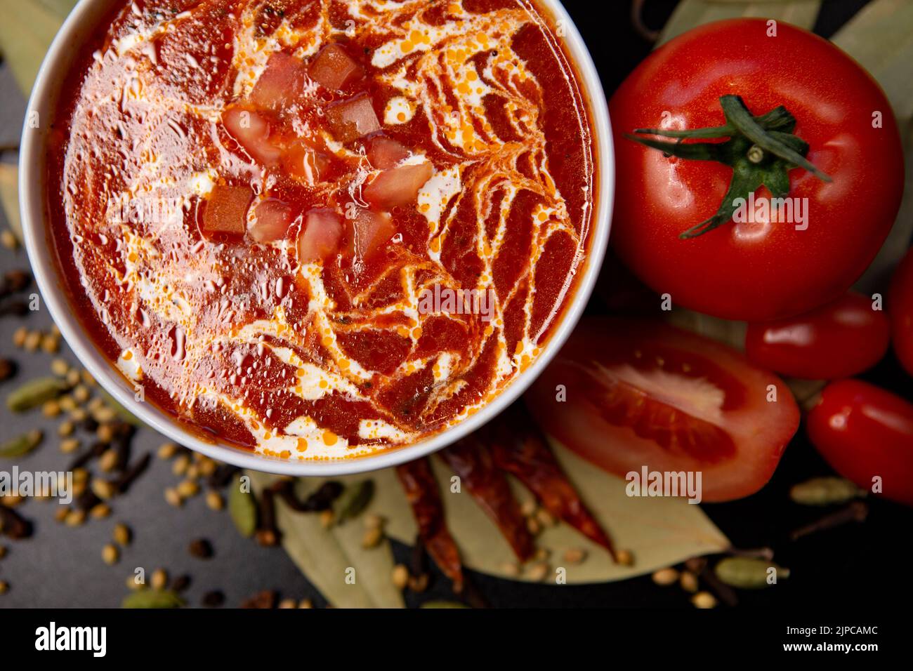 Traditional indian food with a lot of spises Stock Photo - Alamy