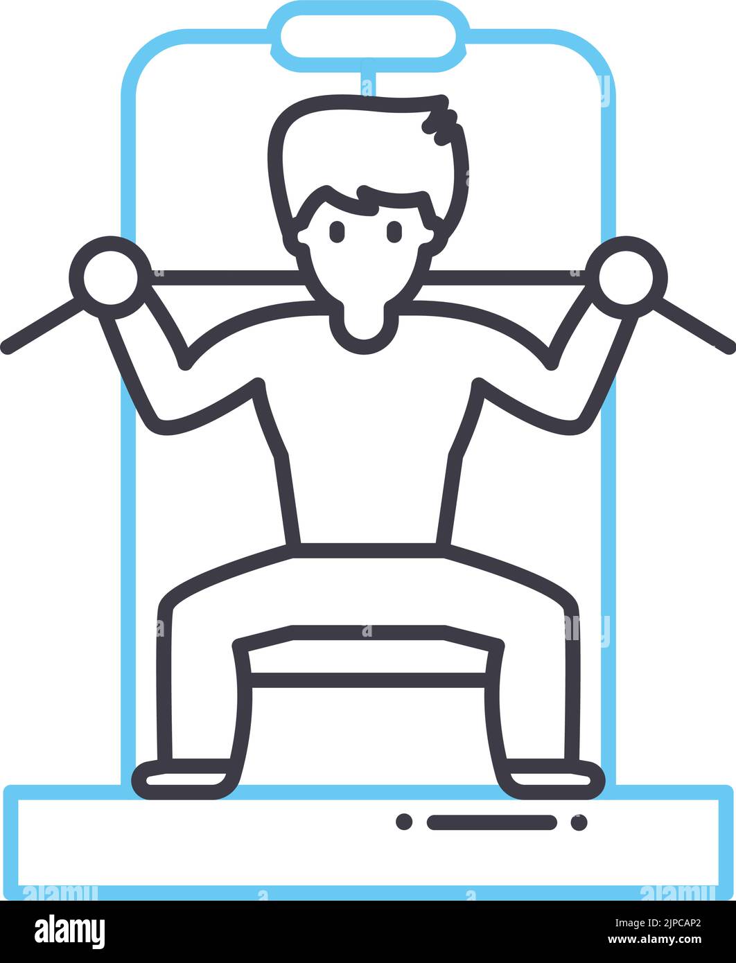 gym line icon, outline symbol, vector illustration, concept sign Stock ...