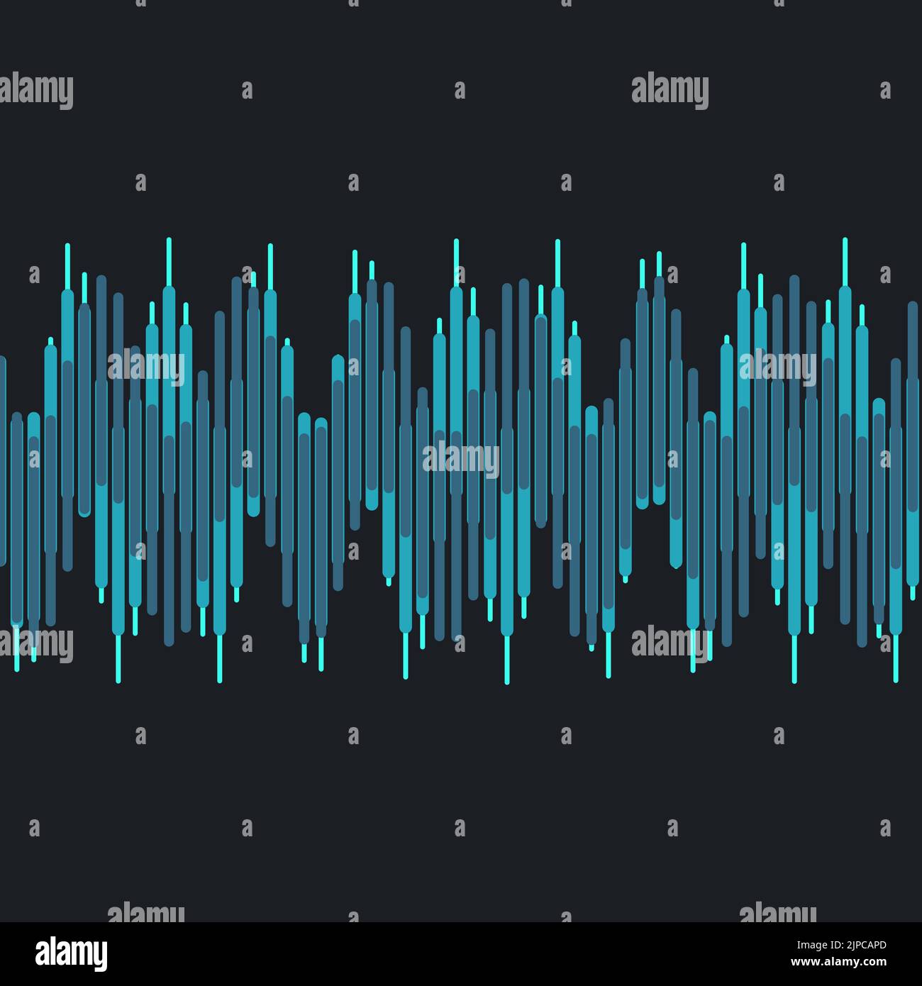 sound wave on a black HUD graphics chart or waveform of multicolored ...