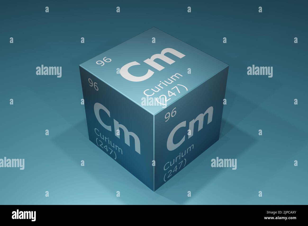 Curium, 3D rendering of symbols of the elements of the periodic table ...