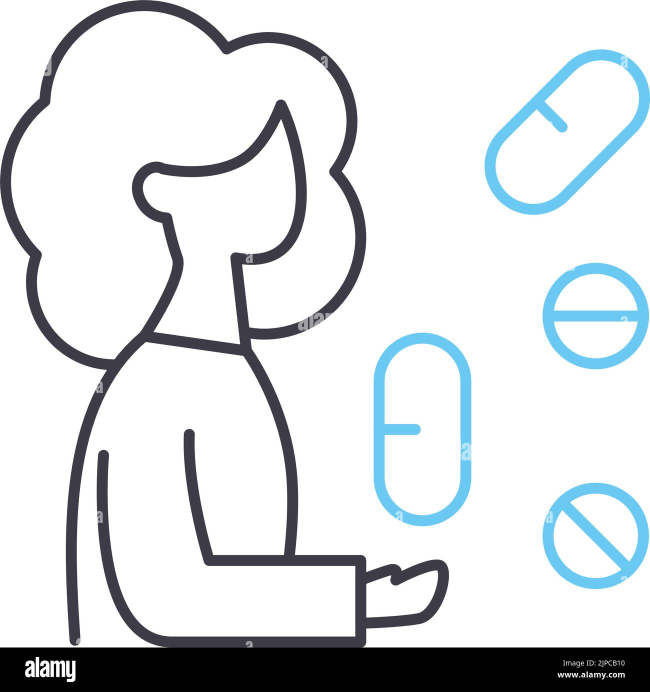 nurse line icon, outline symbol, vector illustration, concept sign ...