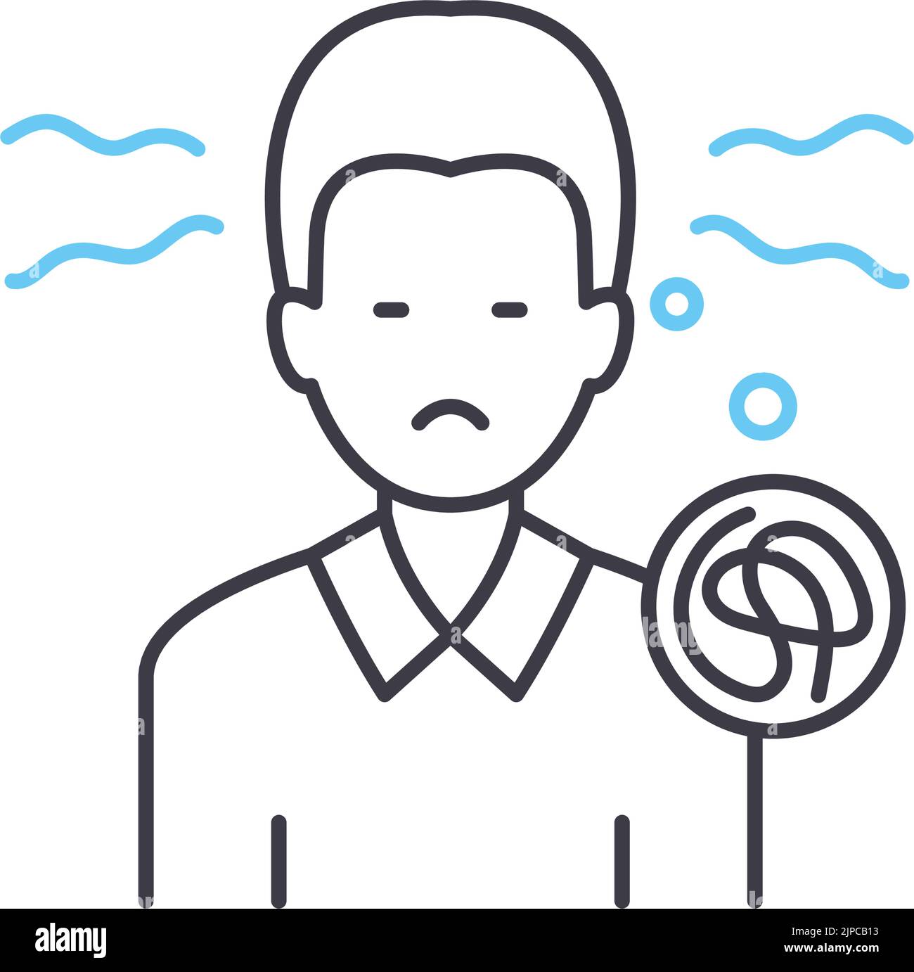 psychological problem line icon, outline symbol, vector illustration ...