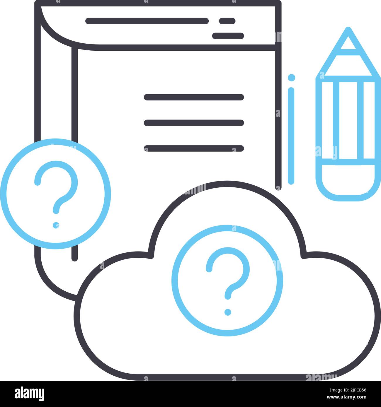 question line icon, outline symbol, vector illustration, concept sign ...