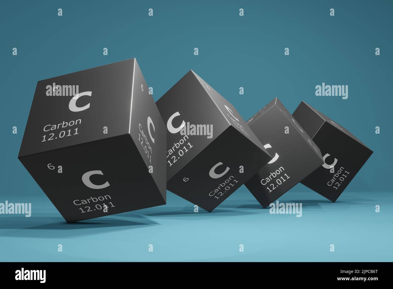 3D rendering of carbon, chemical element of the periodic table ...