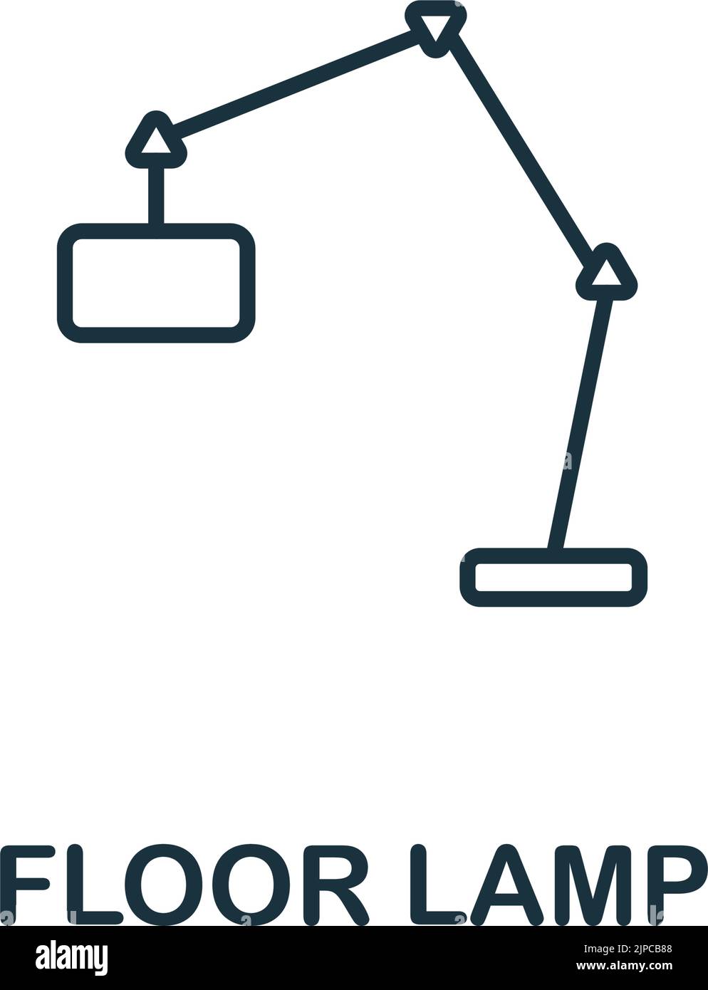 Floor Lamp icon. Line simple Interior Furniture icon for templates, web ...