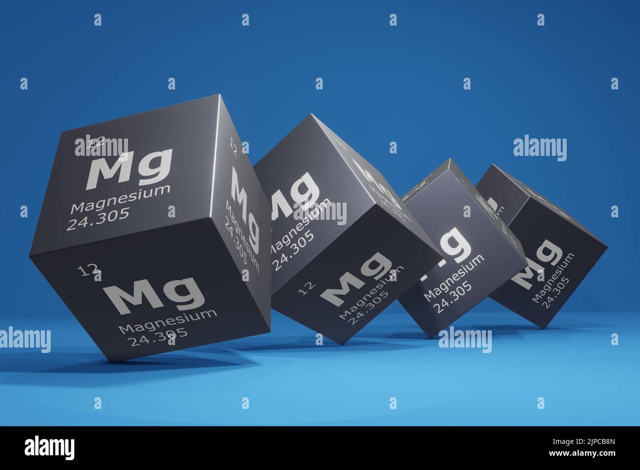 3D rendering of magnesium, chemical element from the periodic table ...