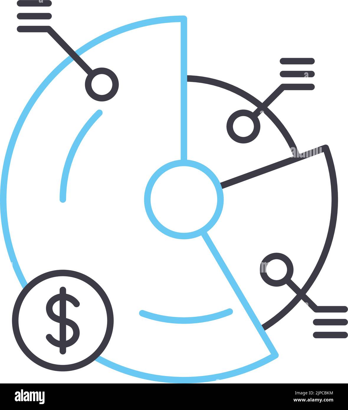 pie chart line icon, outline symbol, vector illustration, concept sign Stock Vector Image & Art ...