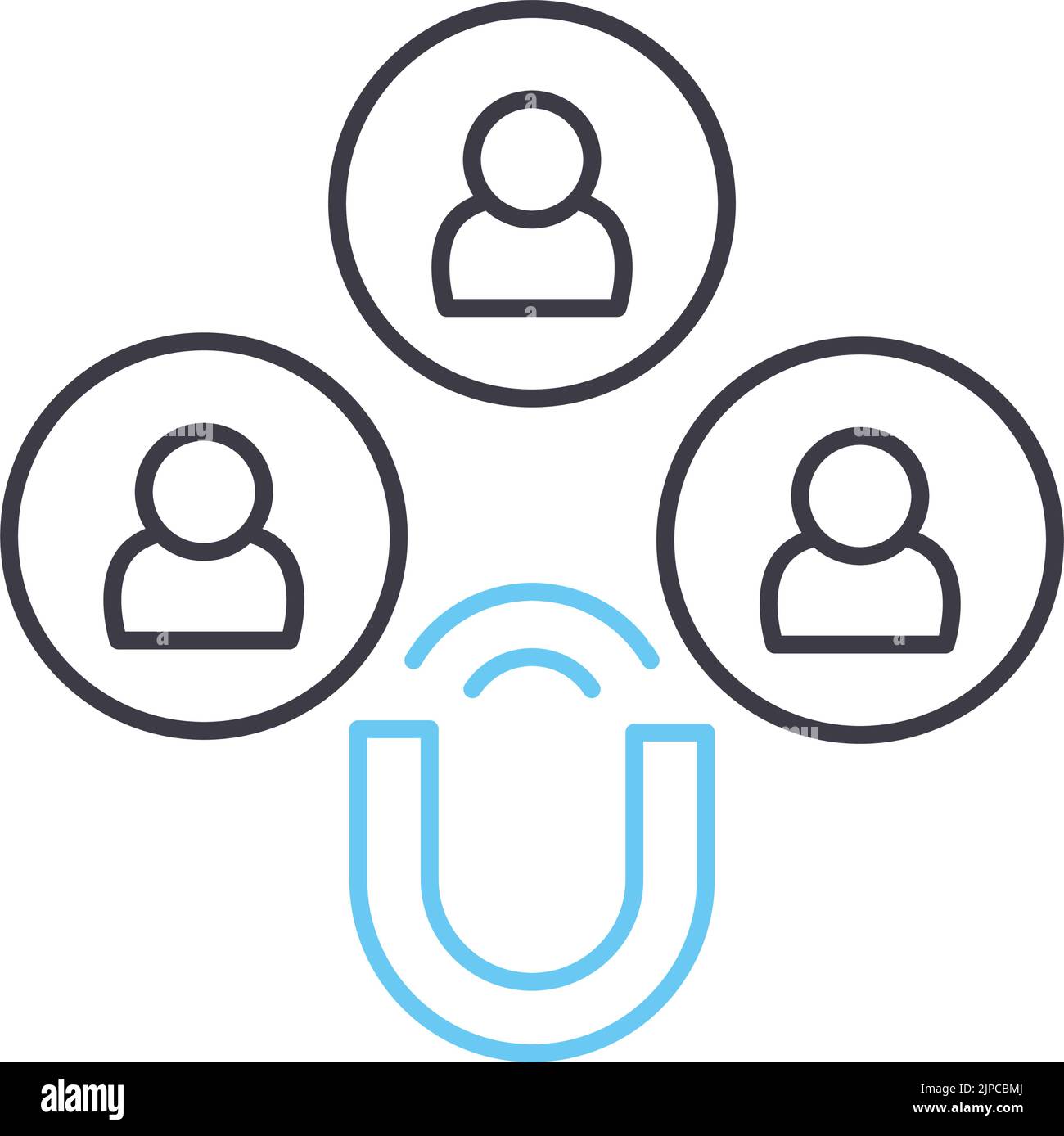 user engagement line icon, outline symbol, vector illustration, concept ...