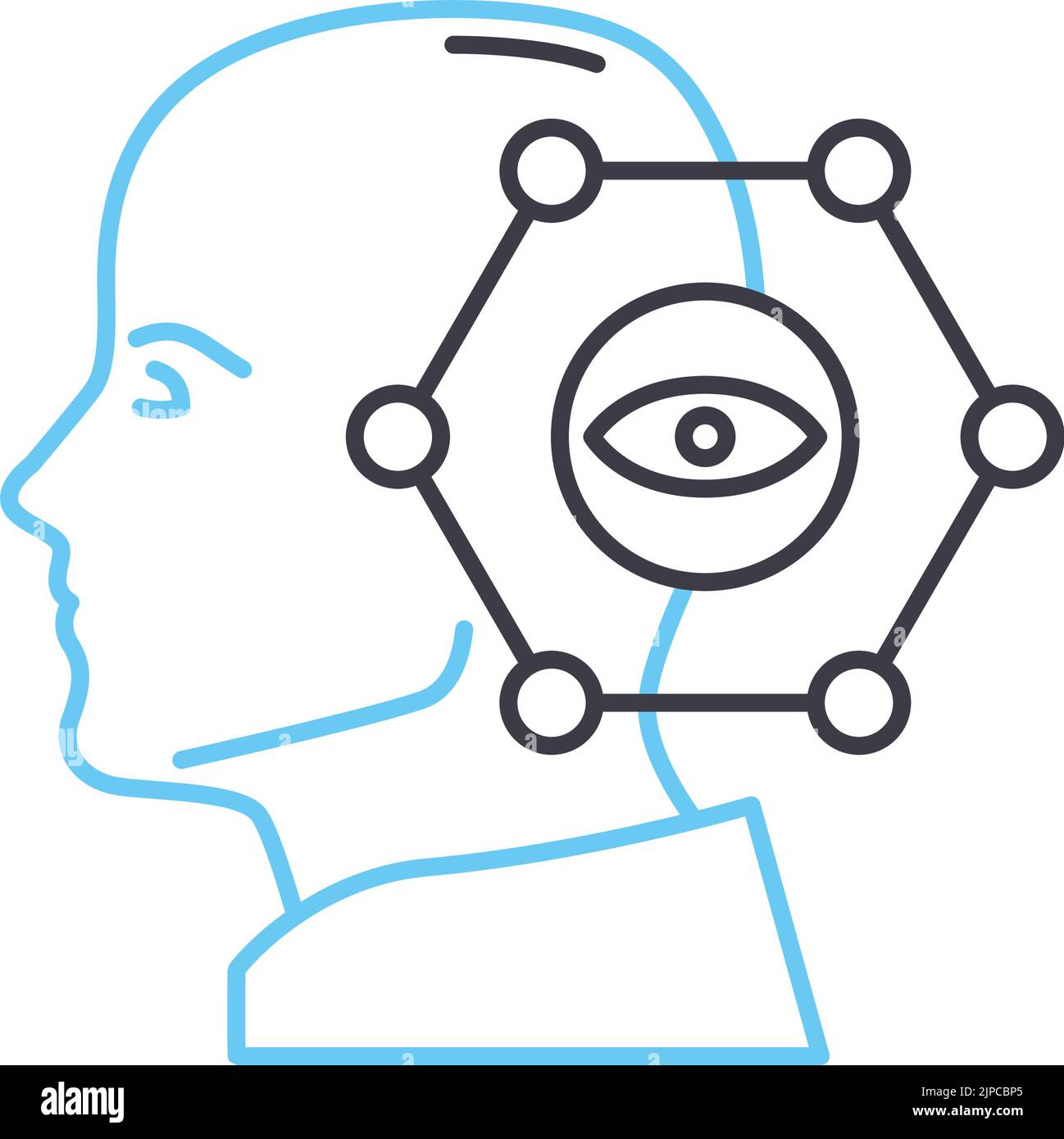 human perception line icon, outline symbol, vector illustration ...