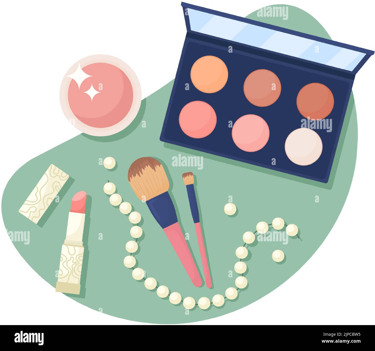 Decorative cosmetic products 2D vector isolated illustration Stock ...