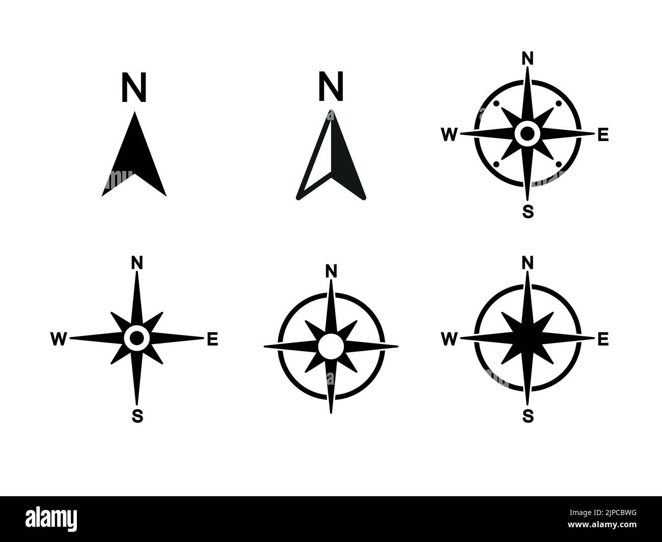 Wind Rose. Vector compass on an isolated background. Direction North ...