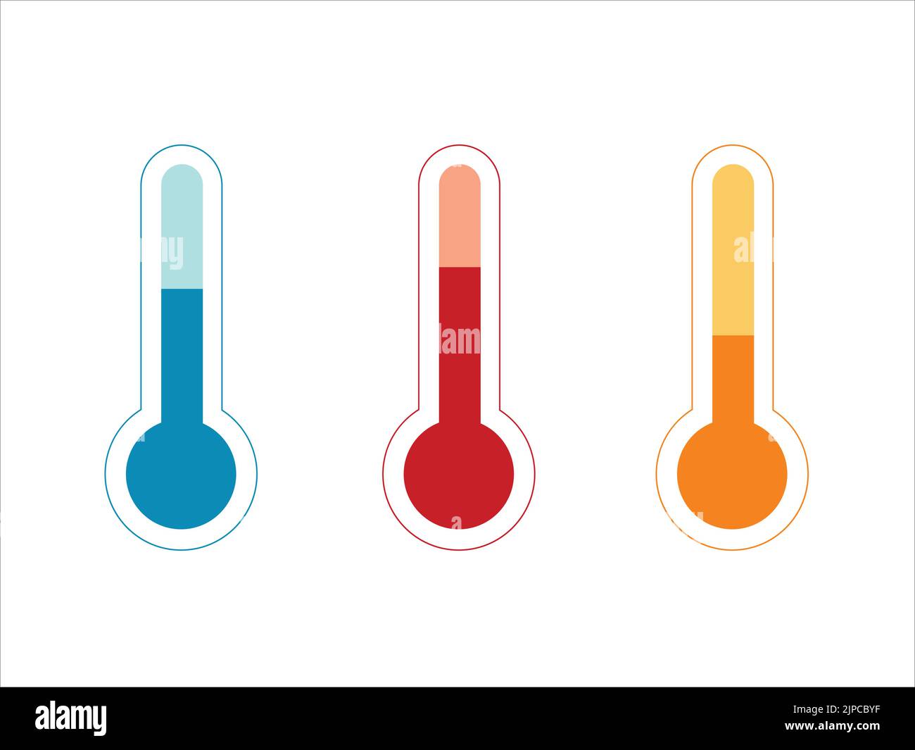 Weather thermometers icon. The symbol Measures hot, warm, and cold ...