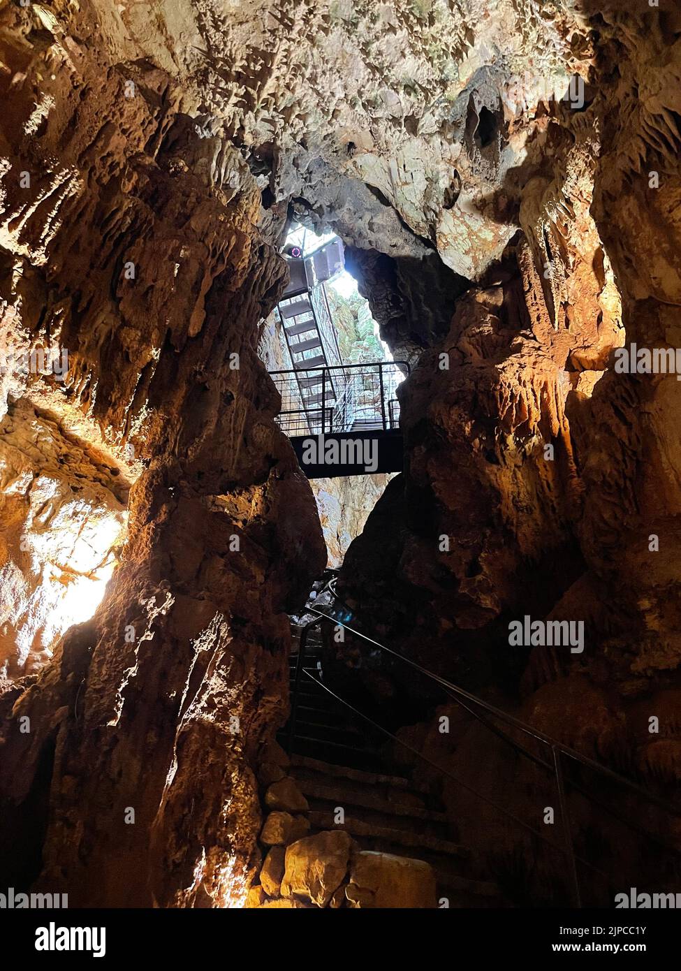 Cave near Porec with chalk stone with dripstone Stock Photo - Alamy