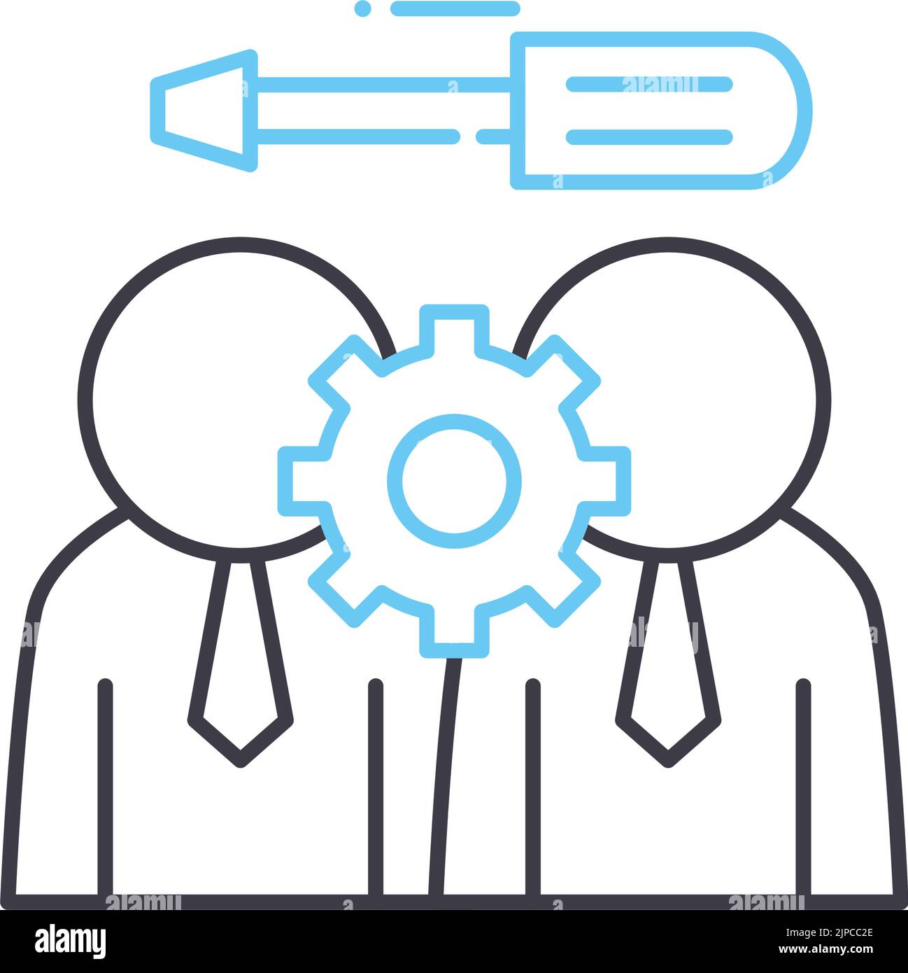 relationship management line icon, outline symbol, vector illustration ...