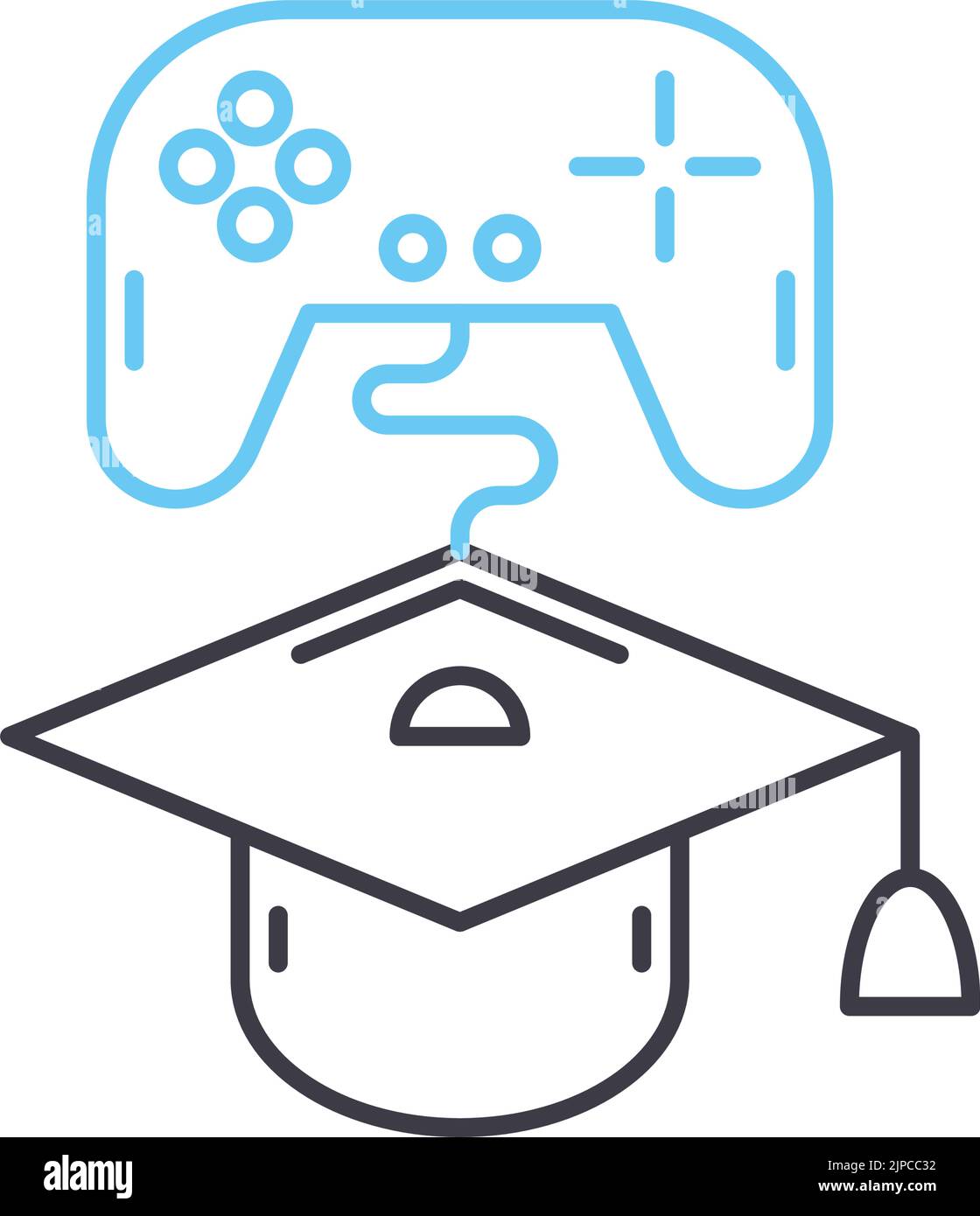 learn and play line icon, outline symbol, vector illustration, concept ...