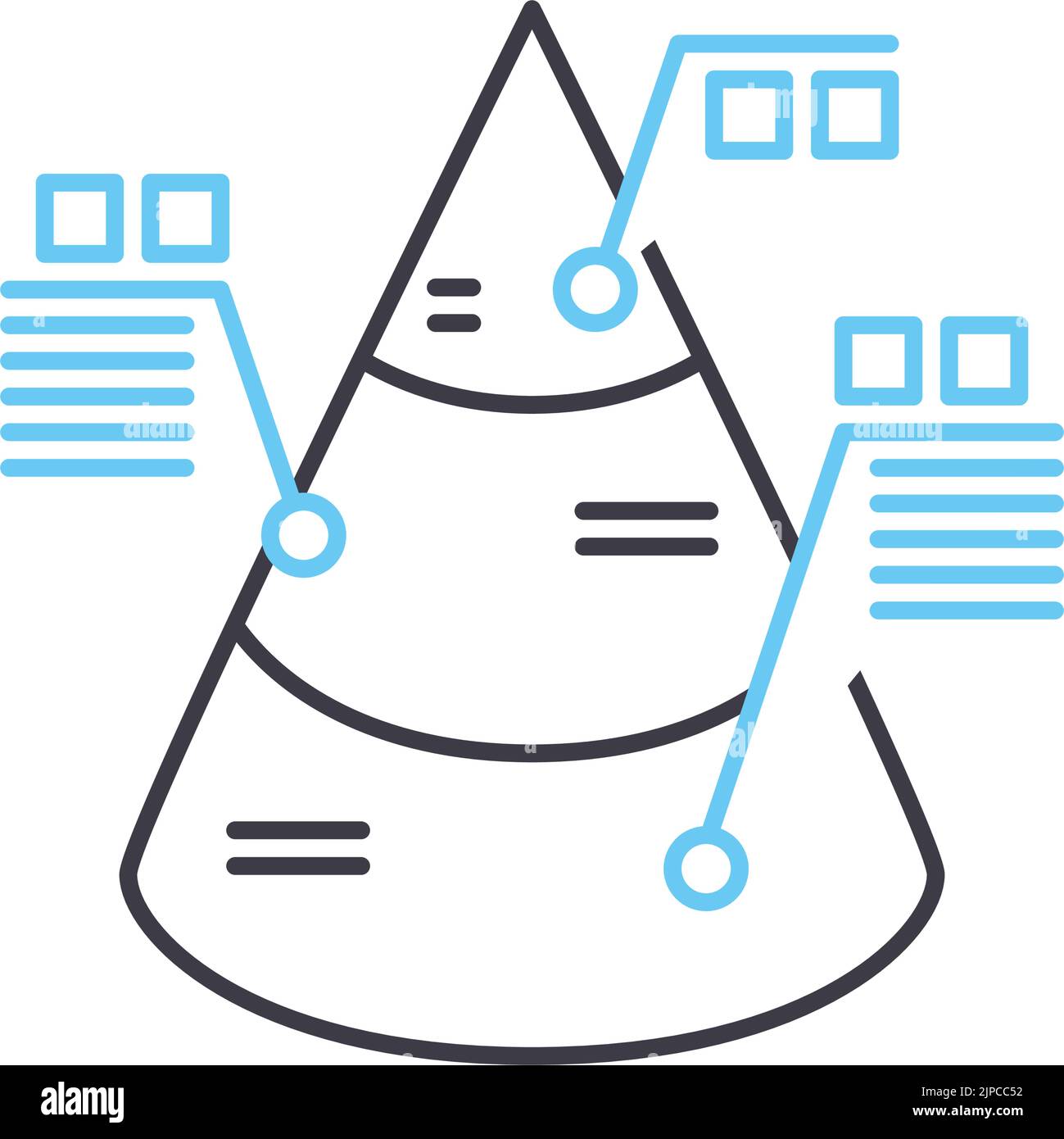 triangular graph line icon, outline symbol, vector illustration ...