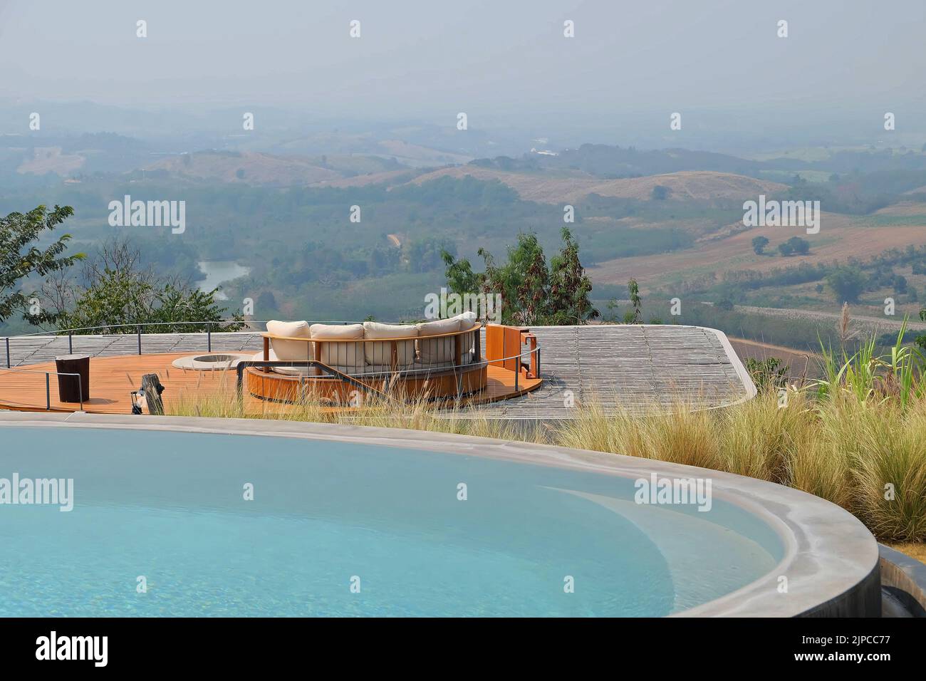 Exterior architecture and building design of Swimming pool and terrace ...